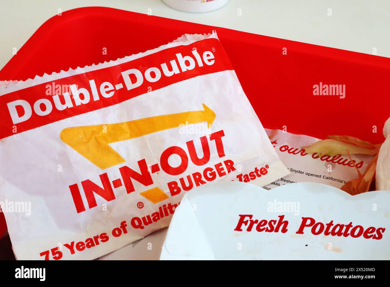 IN-N-OUT Burger – Double-Double Burger and french fries after finished ...