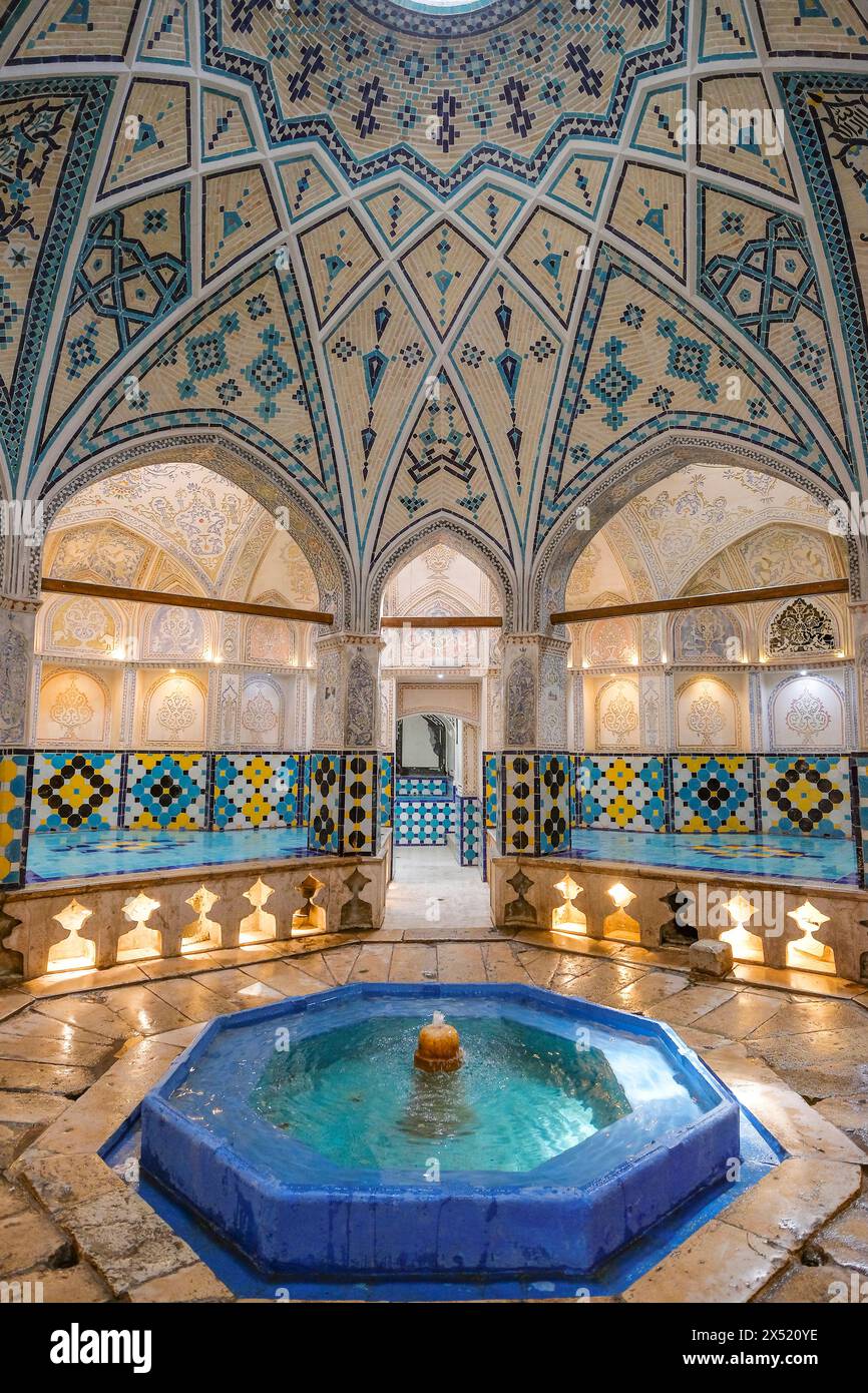 Kashan, Iran - April 3, 2024: Sultan Amir Ahmad Bathhouse, also known as the Qasemi Bathhouse ...