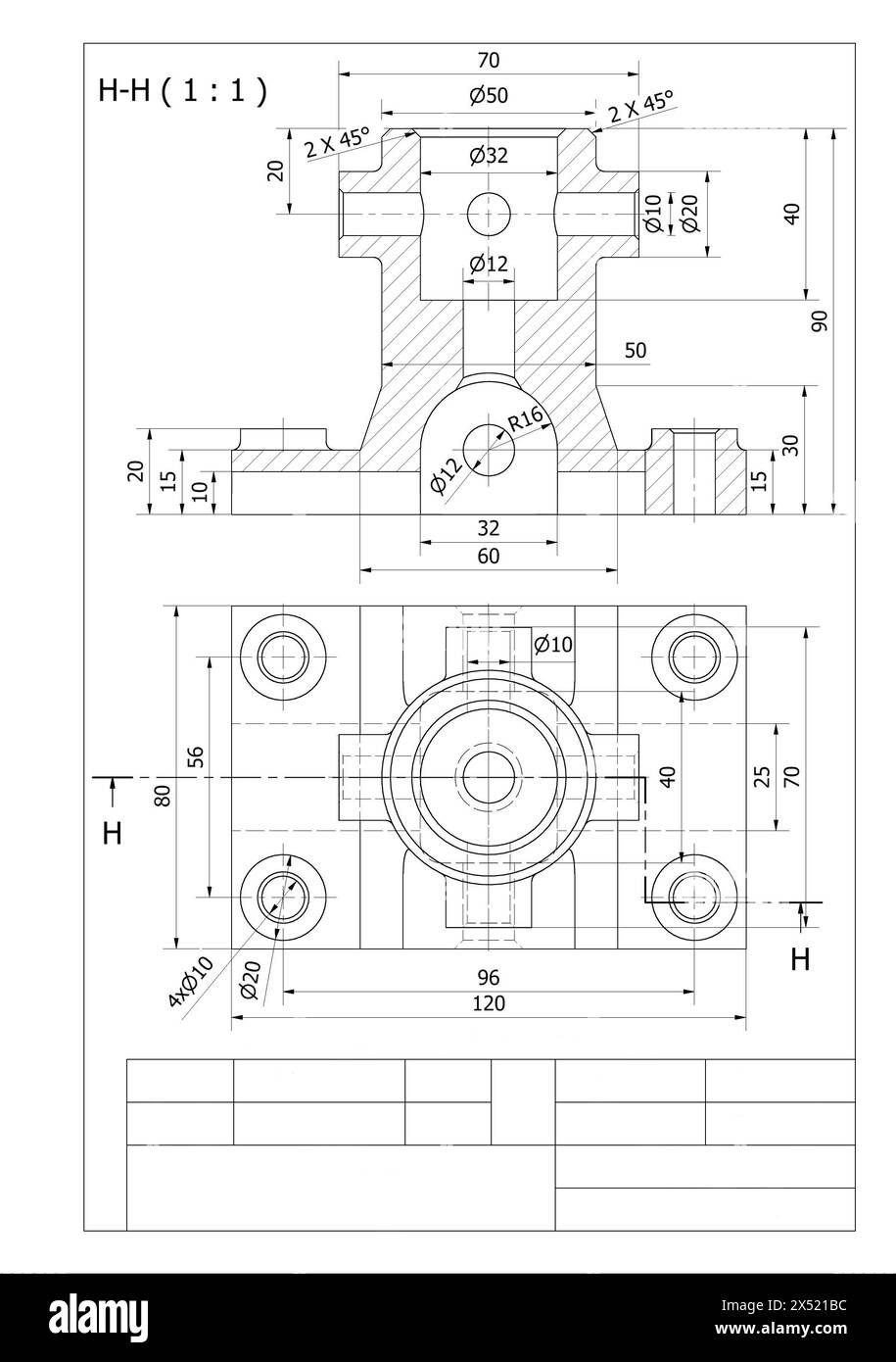 technical drawing metal mechanical joints to calculate resistance ...