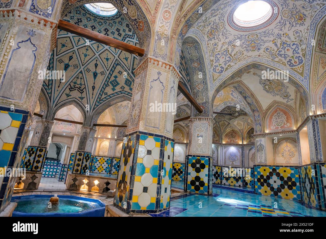 Kashan, Iran - April 3, 2024: Sultan Amir Ahmad Bathhouse, also known as the Qasemi Bathhouse ...