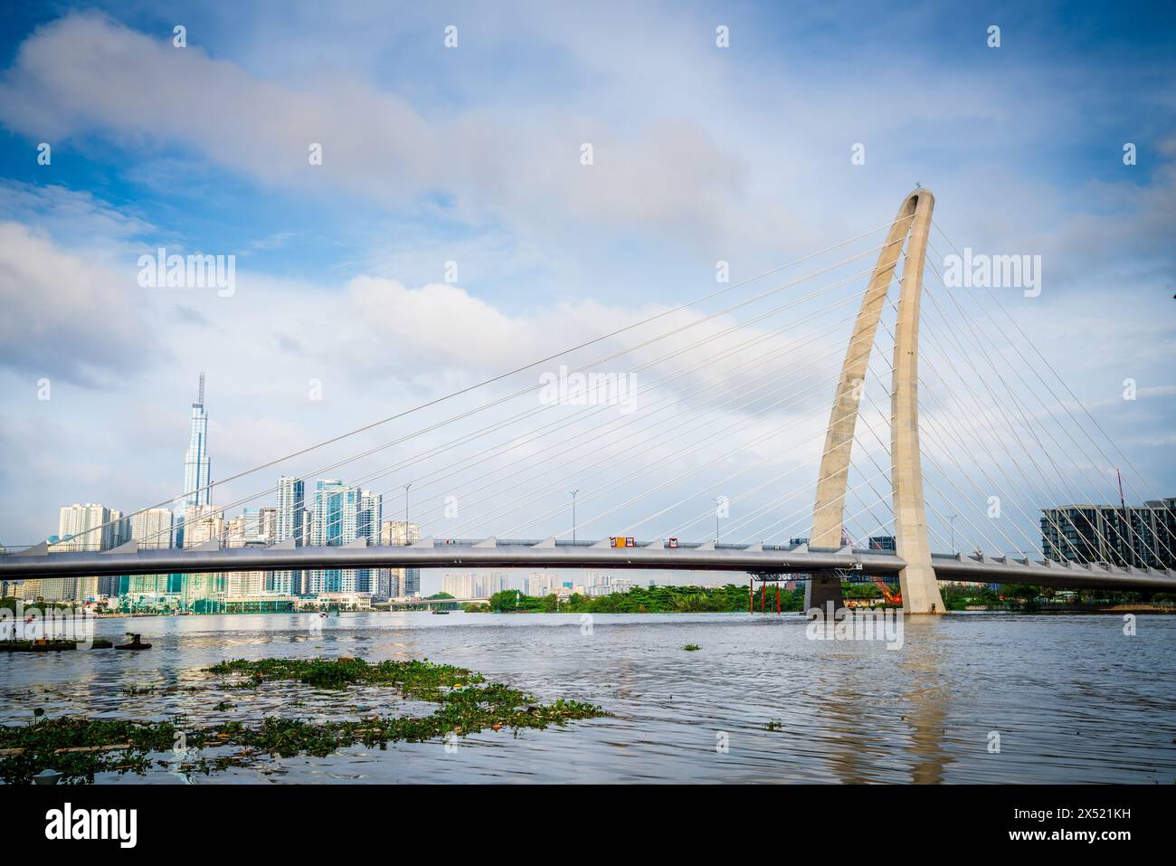 Ba Son Bridge or Thu Thiem 2 Bridge across Saigon River in Ho Chi Minh ...