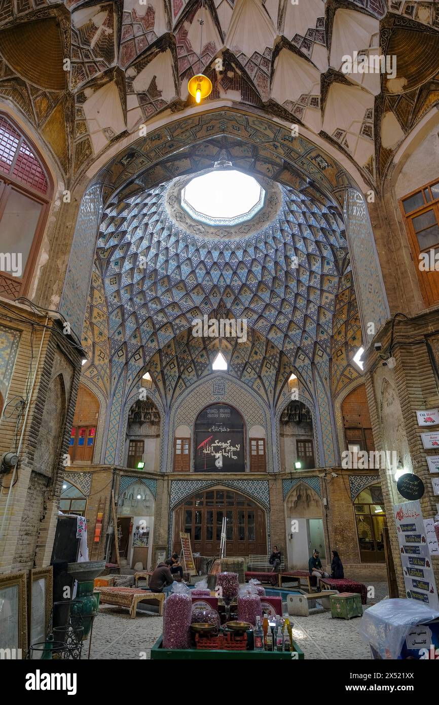 Kashan, Iran - April 3, 2024: Aminoddole Caravanserai is one of several ...
