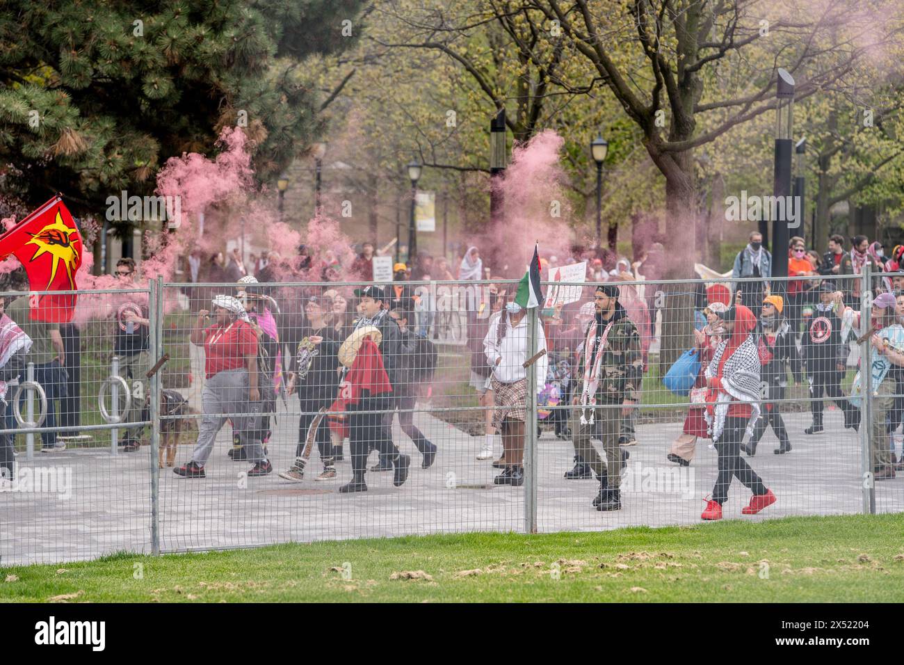 Protestors in support of Red Dress Day, the National Day of Awareness ...
