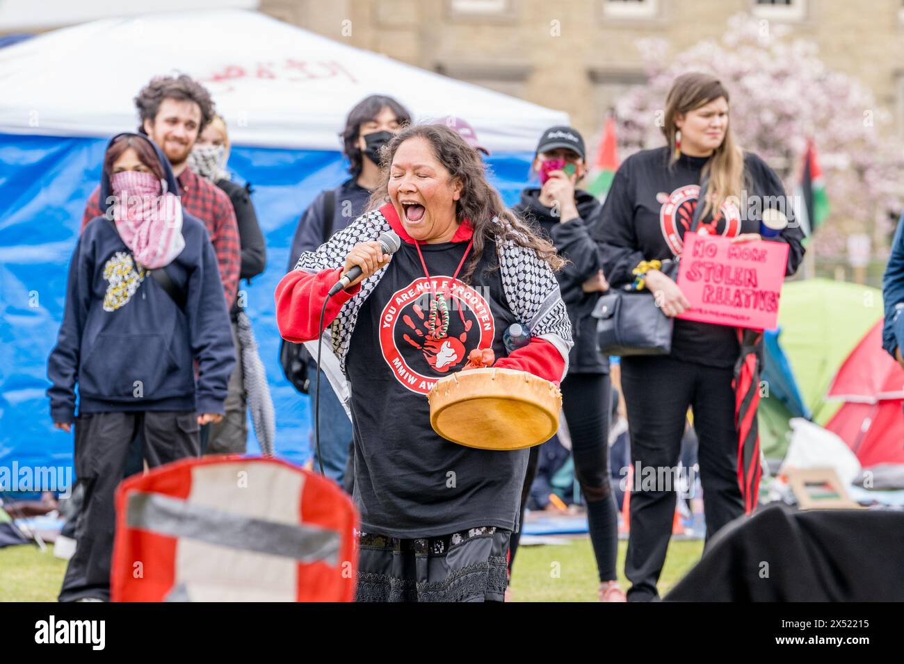 Indigenious activist talks on behalf of Red Dress Day, the National Day ...