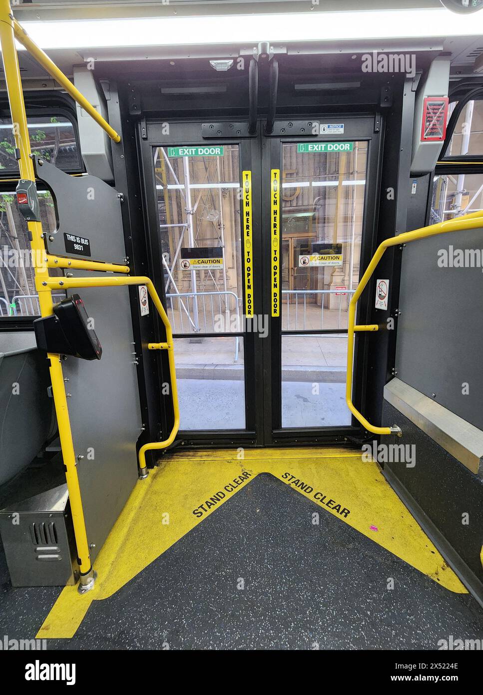 Exit Doors of New York City Bus Stock Photo - Alamy