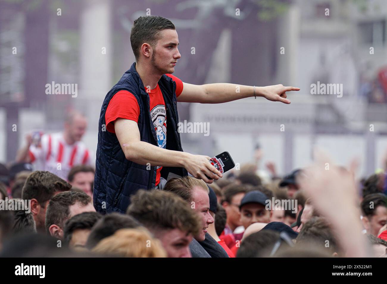EINDHOVEN, NETHERLANDS - MAY 6: fans of PSV celebrating winning the ...