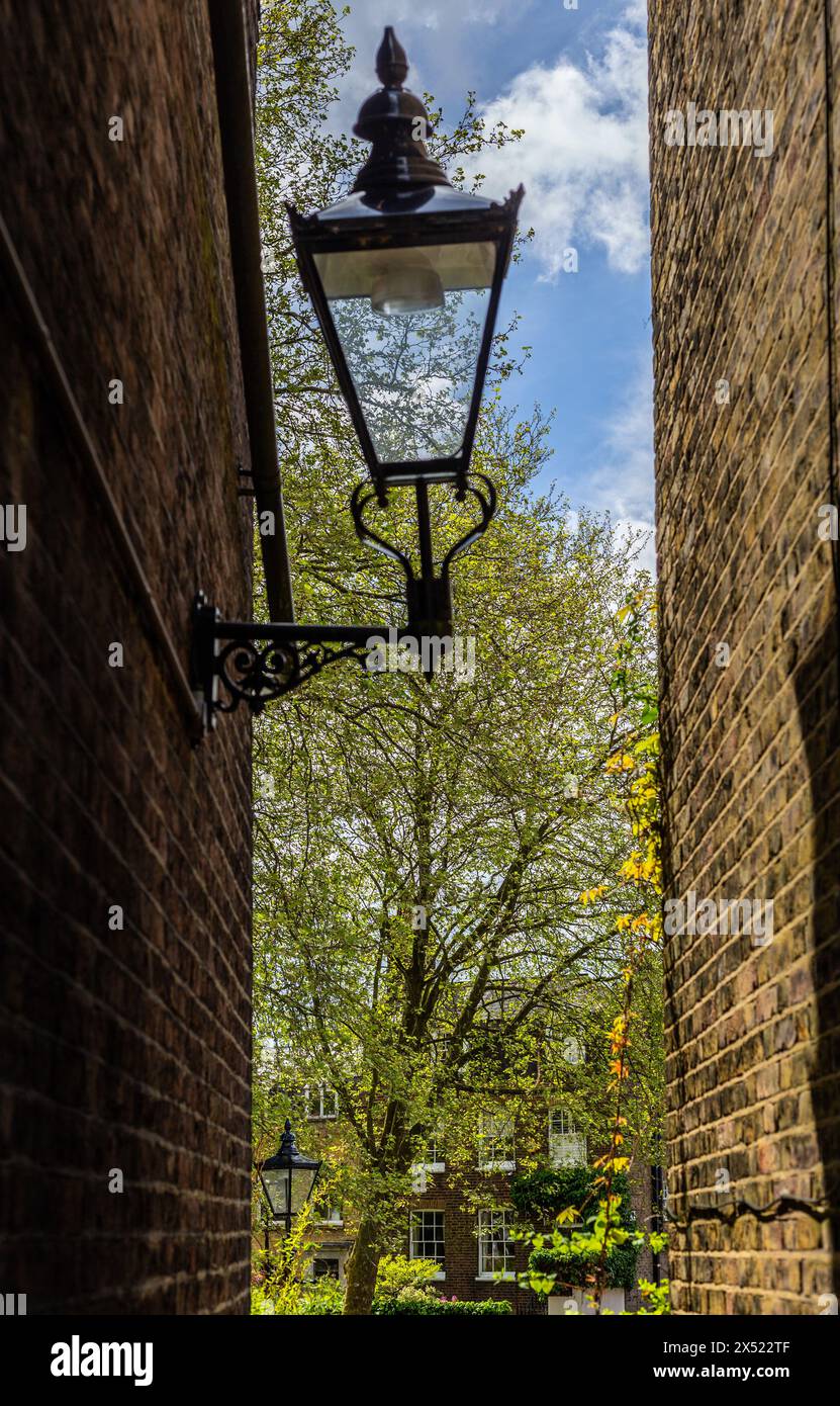 A secret alley in beautiful Highgate Village London.A narrow alley ...