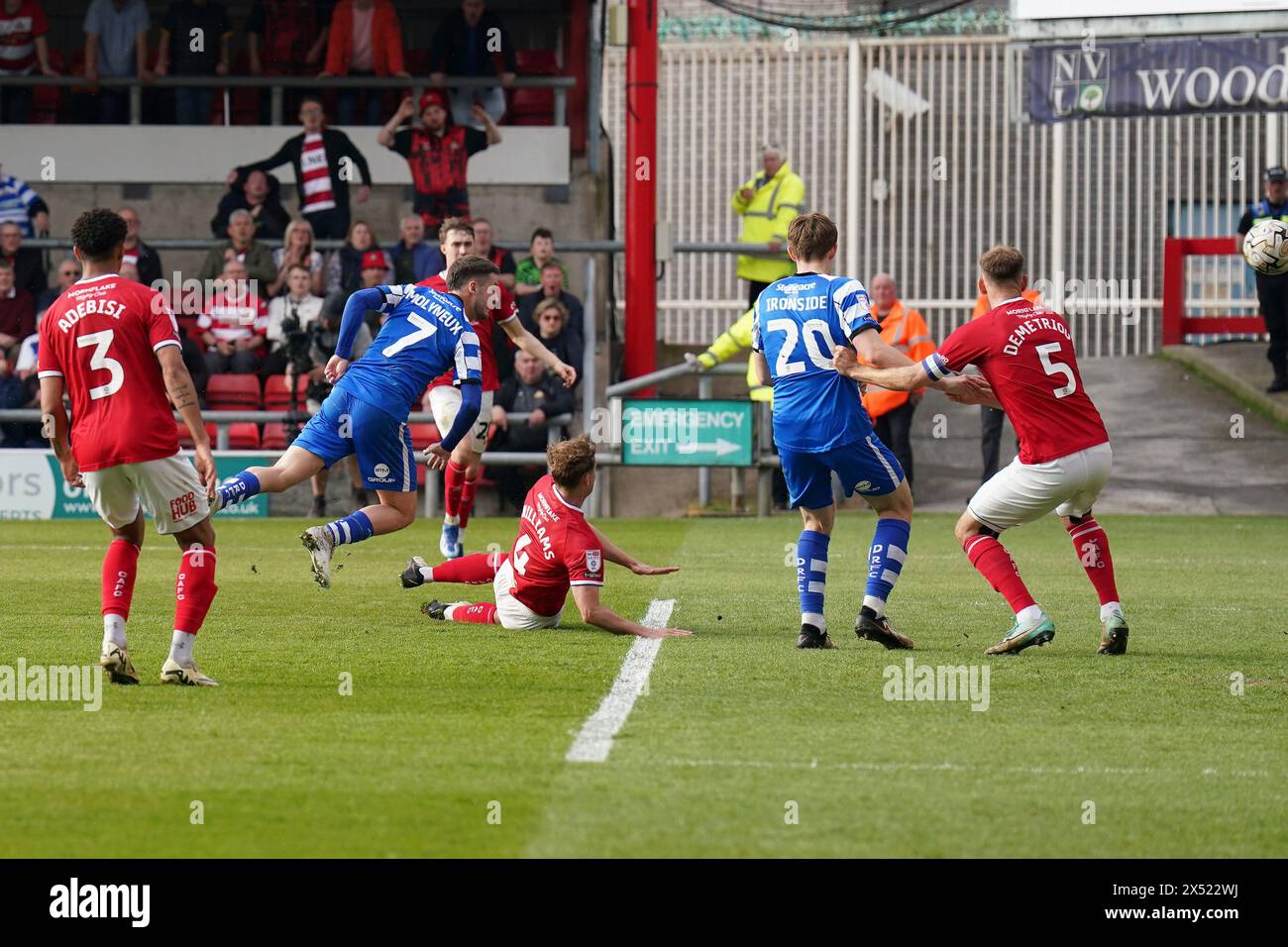 Doncaster Rovers midfielder Luke Molyneux (7) scores a GOAL 0-1 and ...
