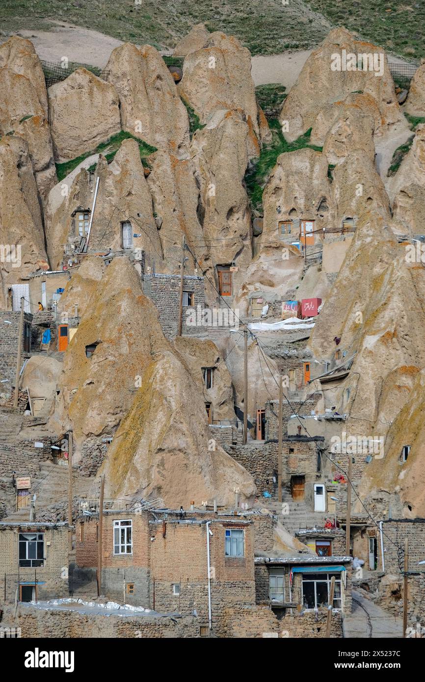 Kandovan, Iran - April 22, 2024: Views of Kandovan village, it is an ...