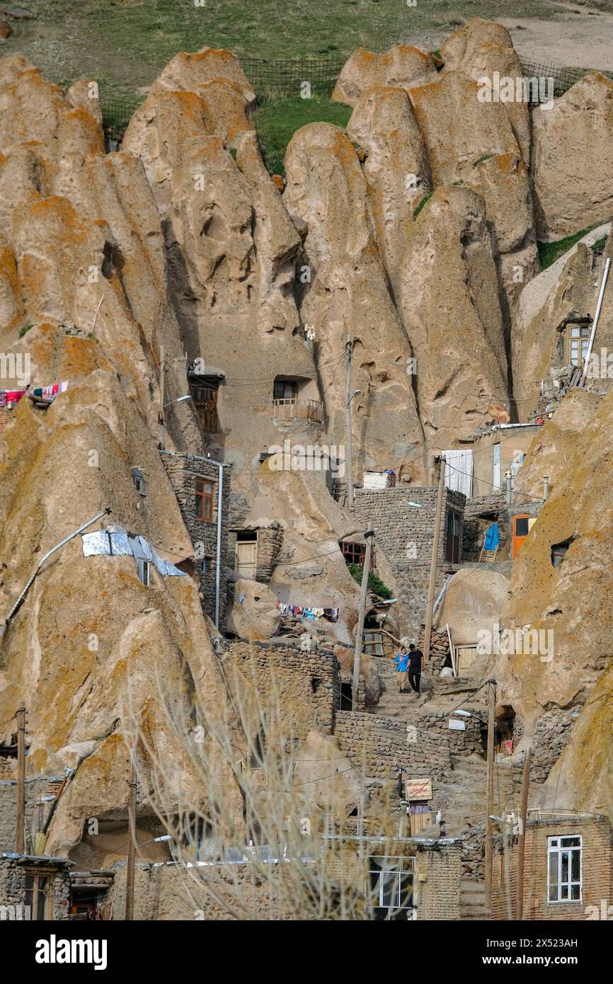 Kandovan, Iran - April 22, 2024: Views of Kandovan village, it is an ...