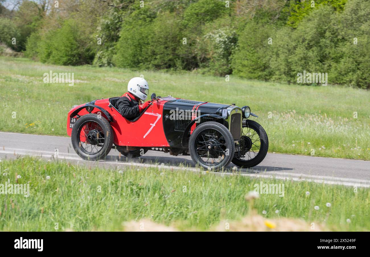 Vintage open top cars competing in the V.S.C.C. Curborough Speed trials ...