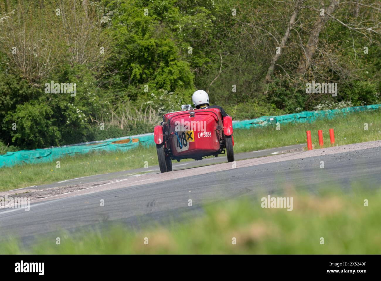 Vintage open top cars competing in the V.S.C.C. Curborough Speed trials ...