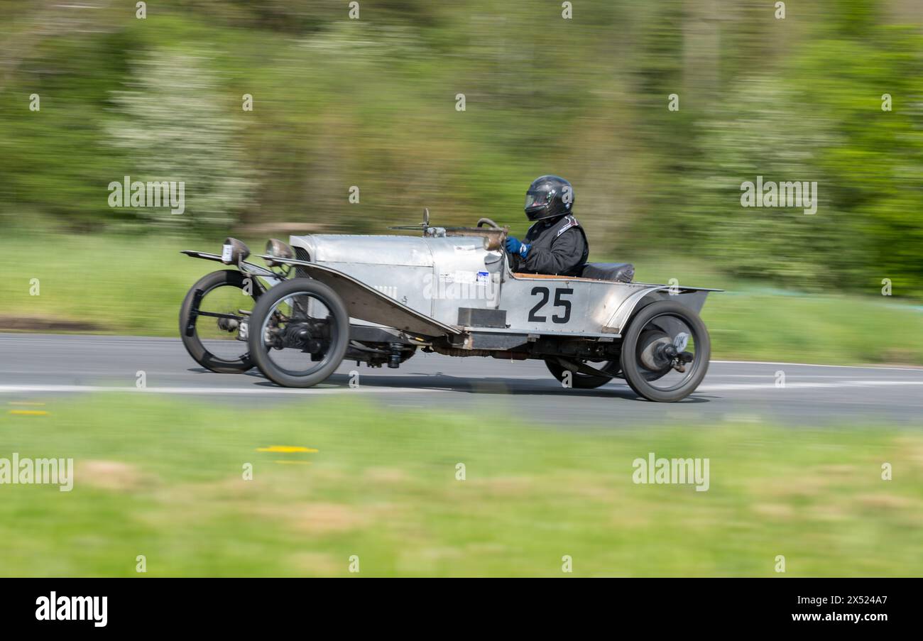 Vintage open top cars competing in the V.S.C.C. Curborough Speed trials ...