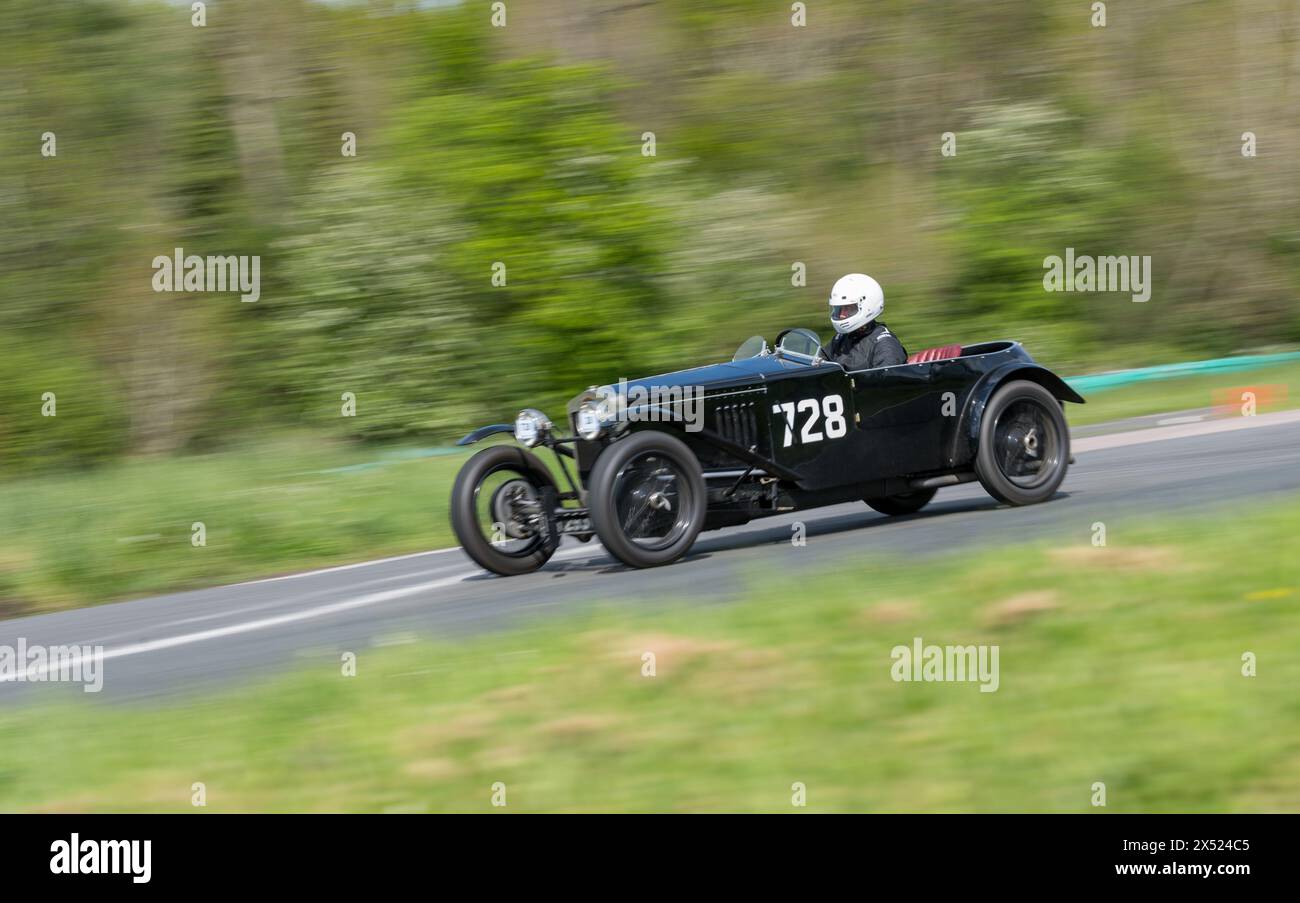 Vintage open top cars competing in the V.S.C.C. Curborough Speed trials ...