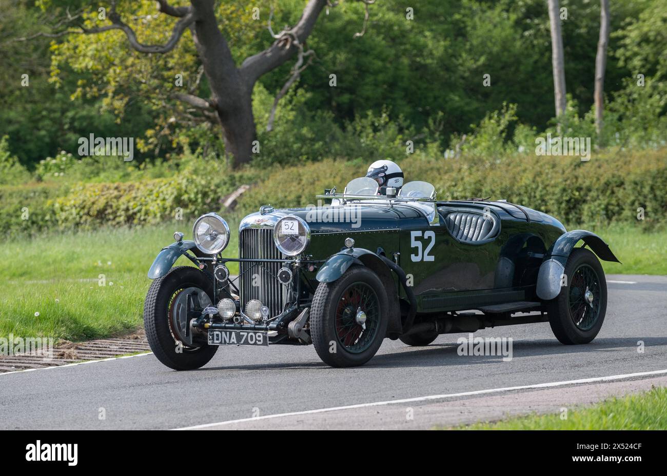 Vintage open top cars competing in the V.S.C.C. Curborough Speed trials ...