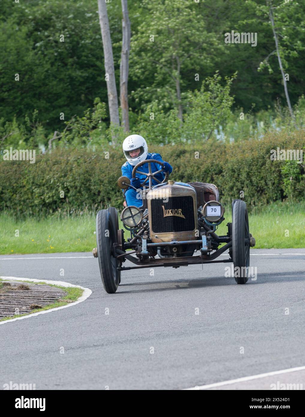 Vintage open top cars competing in the V.S.C.C. Curborough Speed trials ...