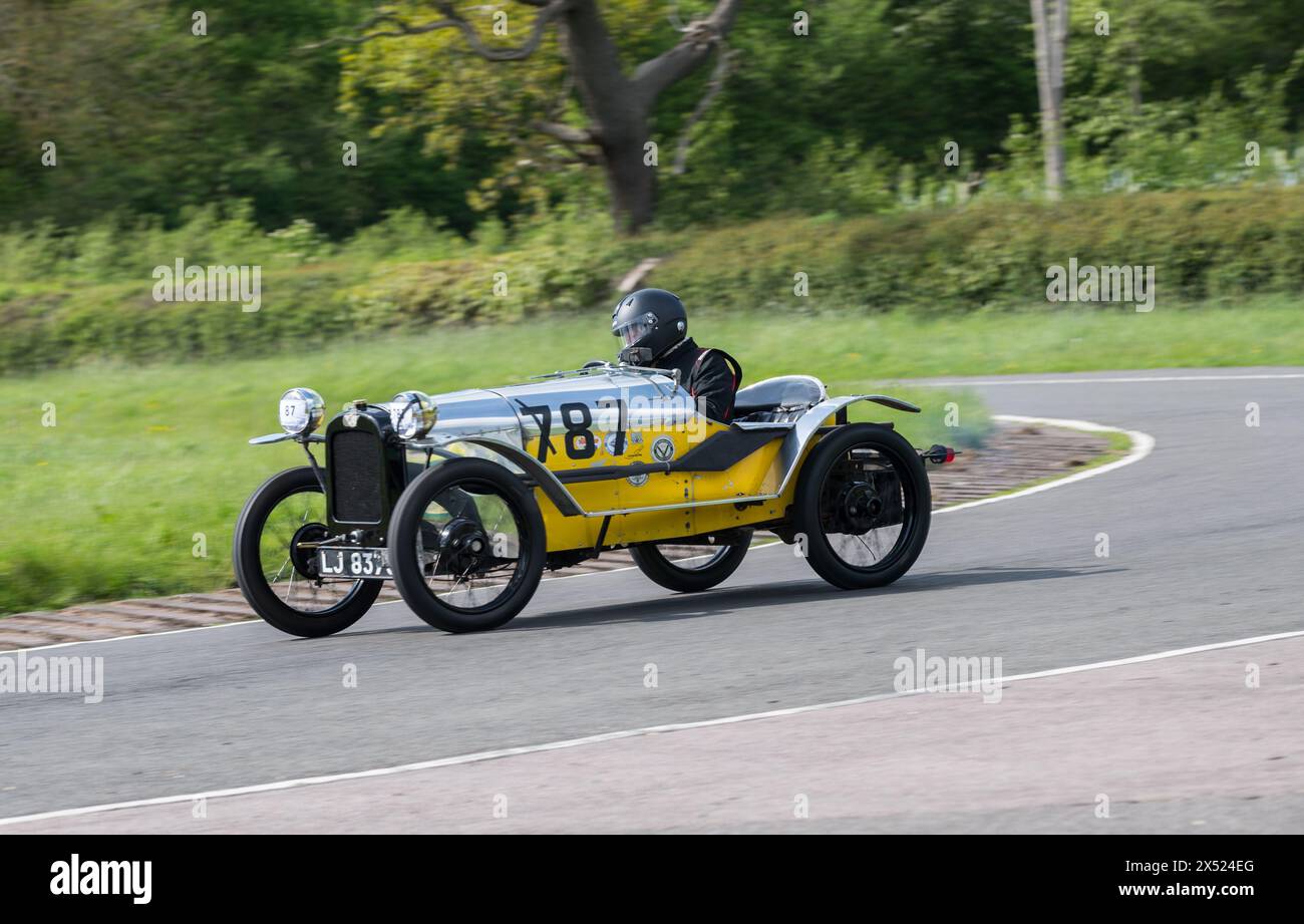 Vintage open top cars competing in the V.S.C.C. Curborough Speed trials ...