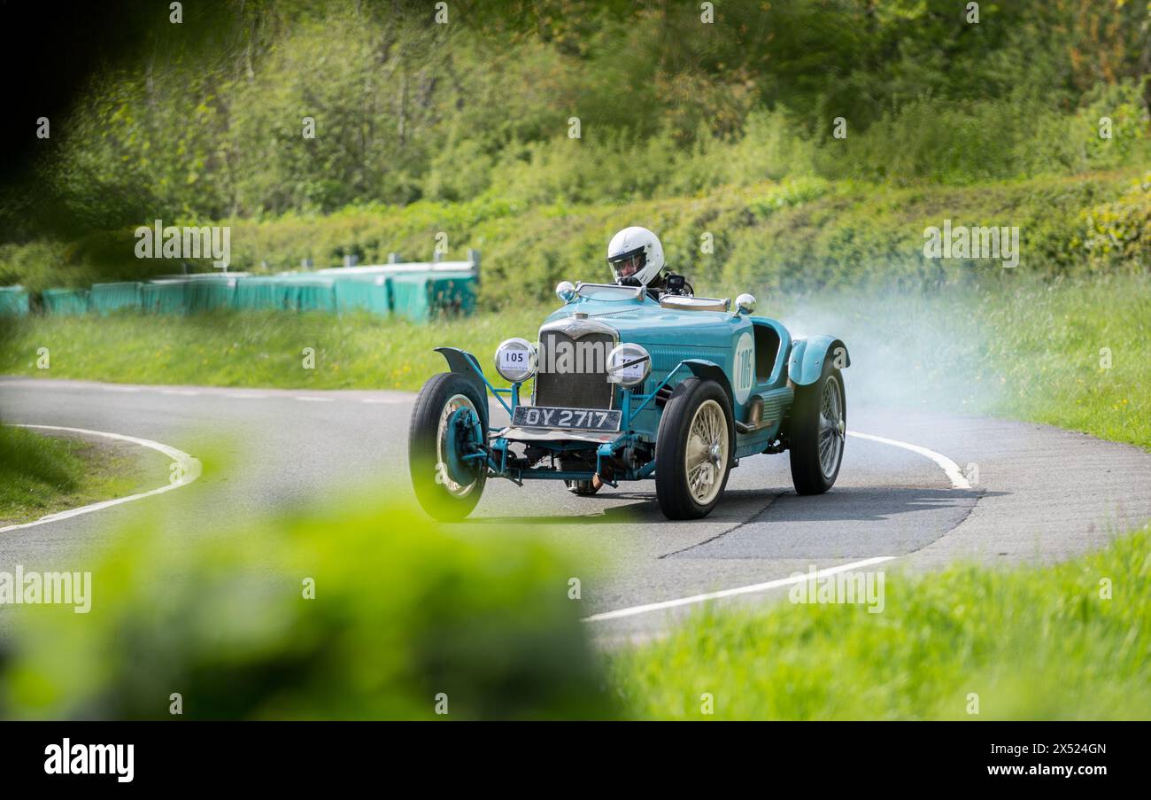 Vintage open top cars competing in the V.S.C.C. Curborough Speed trials ...