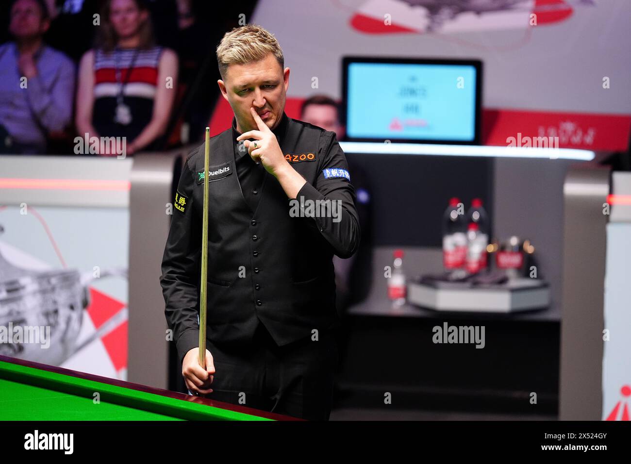 Kyren Wilson in their match against Jak Jones (not pictured) during the ...