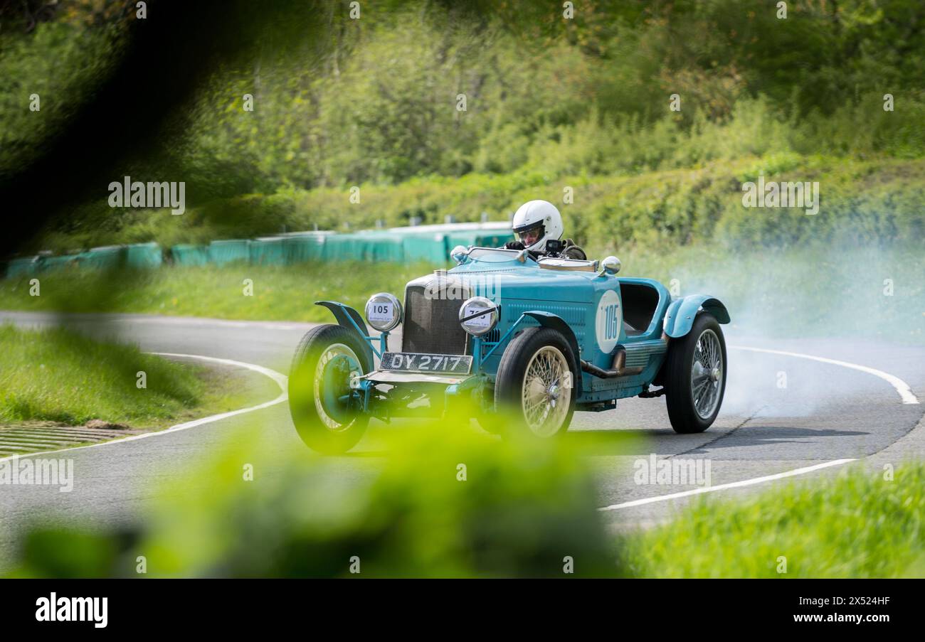 Vintage open top cars competing in the V.S.C.C. Curborough Speed trials ...