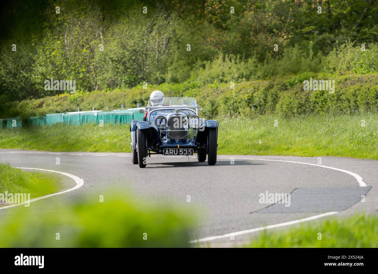 Vintage open top cars competing in the V.S.C.C. Curborough Speed trials ...