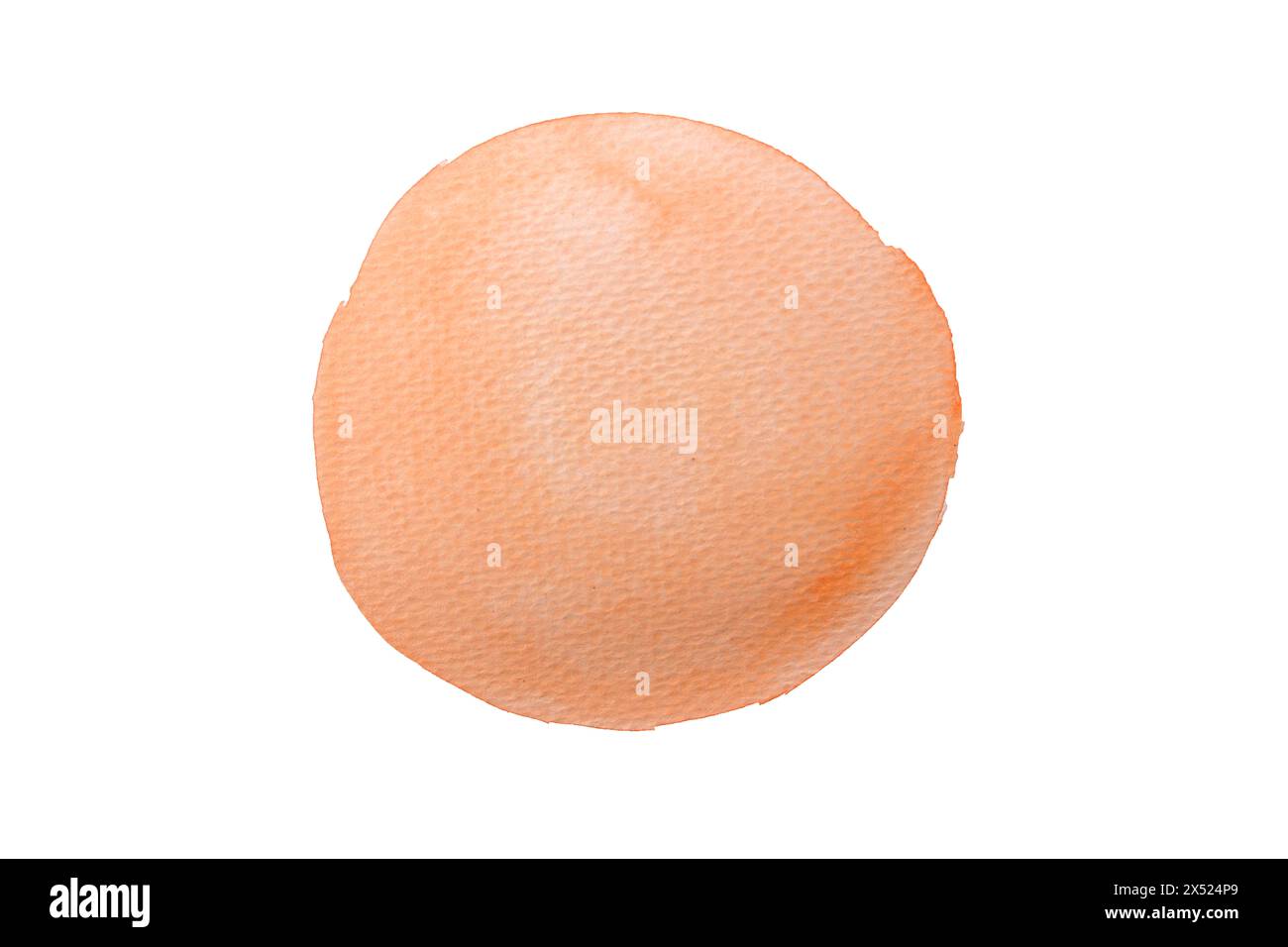 Abstract hand drawn orange watercolor spot isolated on white background ...
