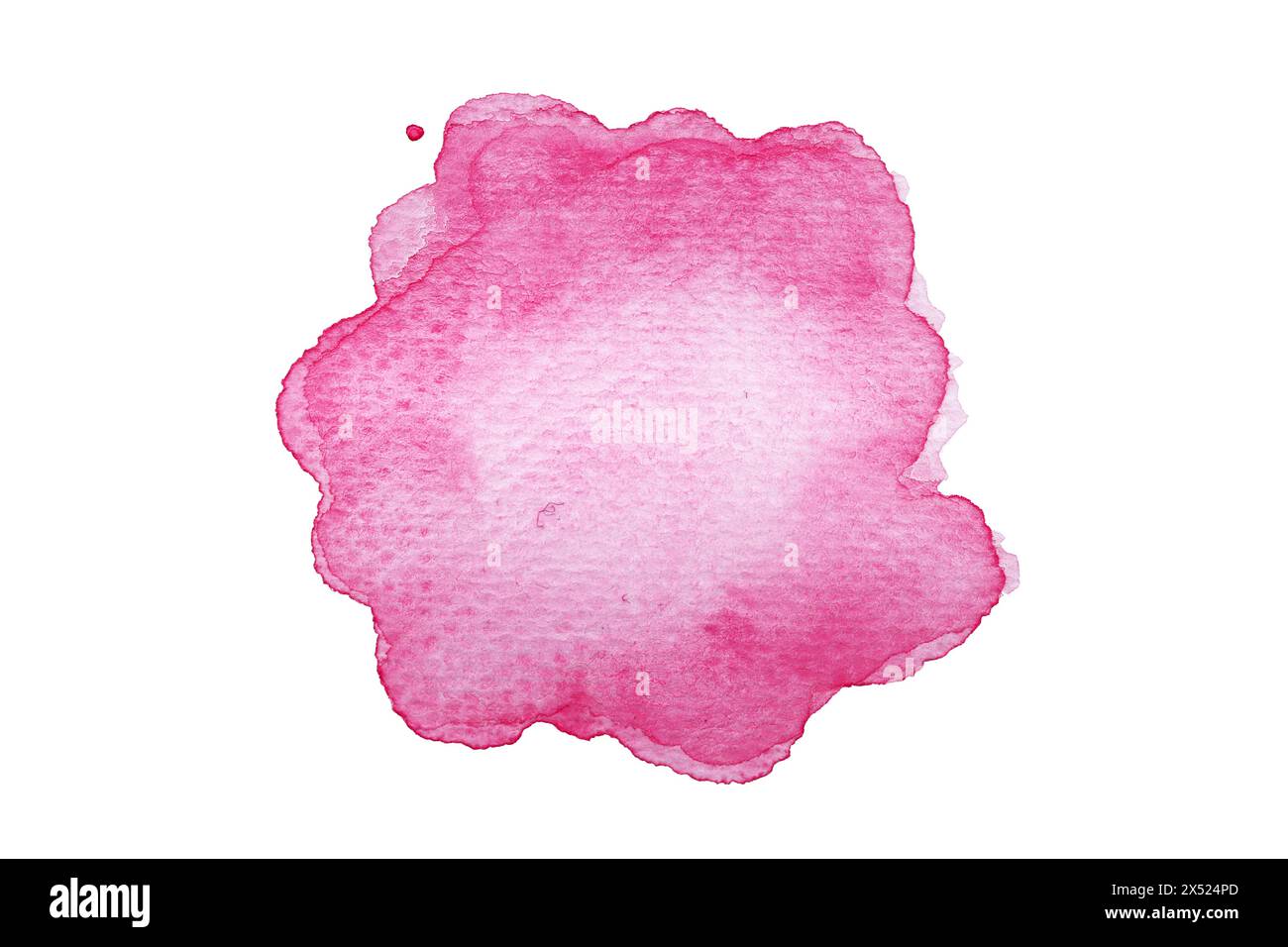 Abstract hand drawn pink watercolor spot isolated on white background ...