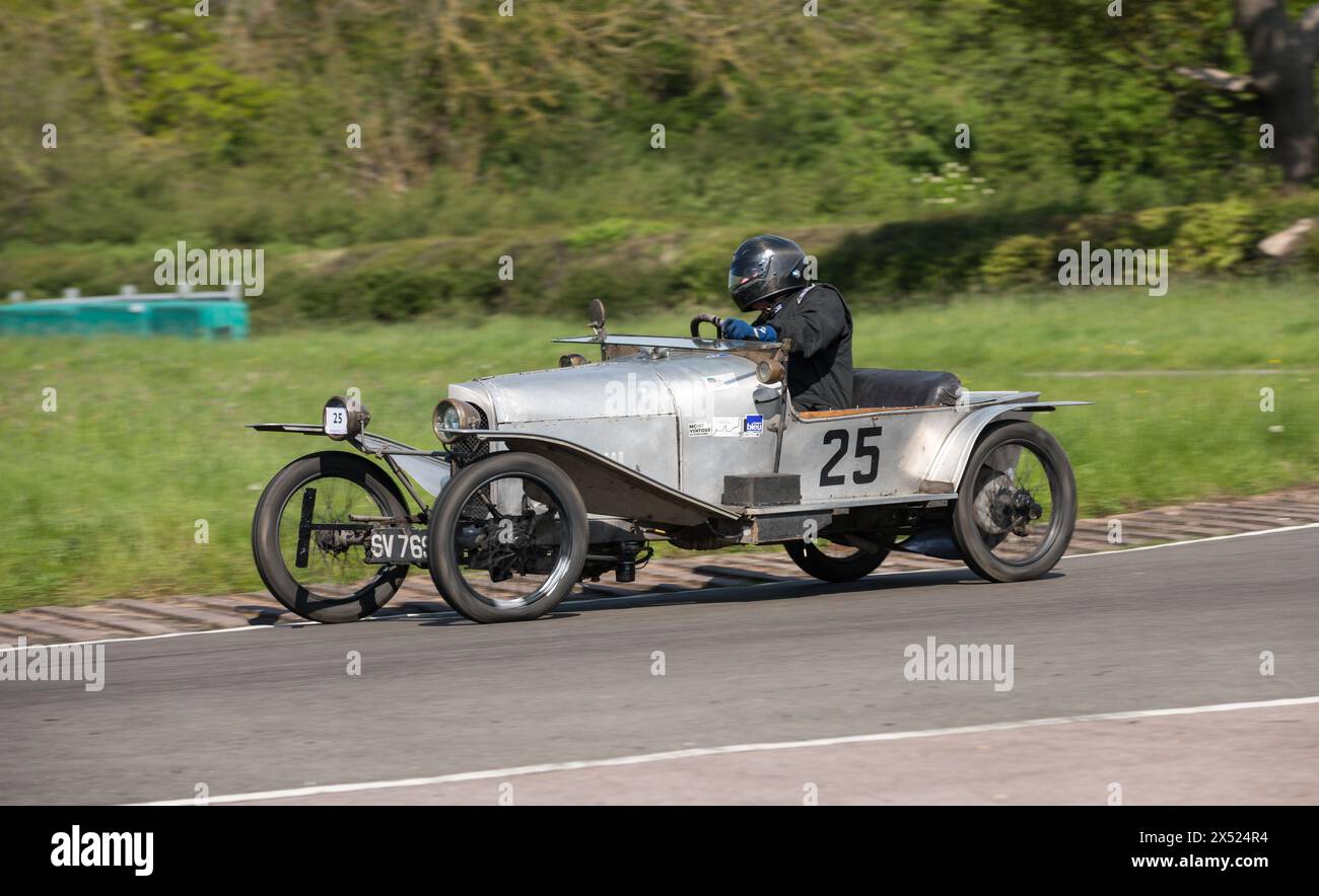 Vintage open top cars competing in the V.S.C.C. Curborough Speed trials ...