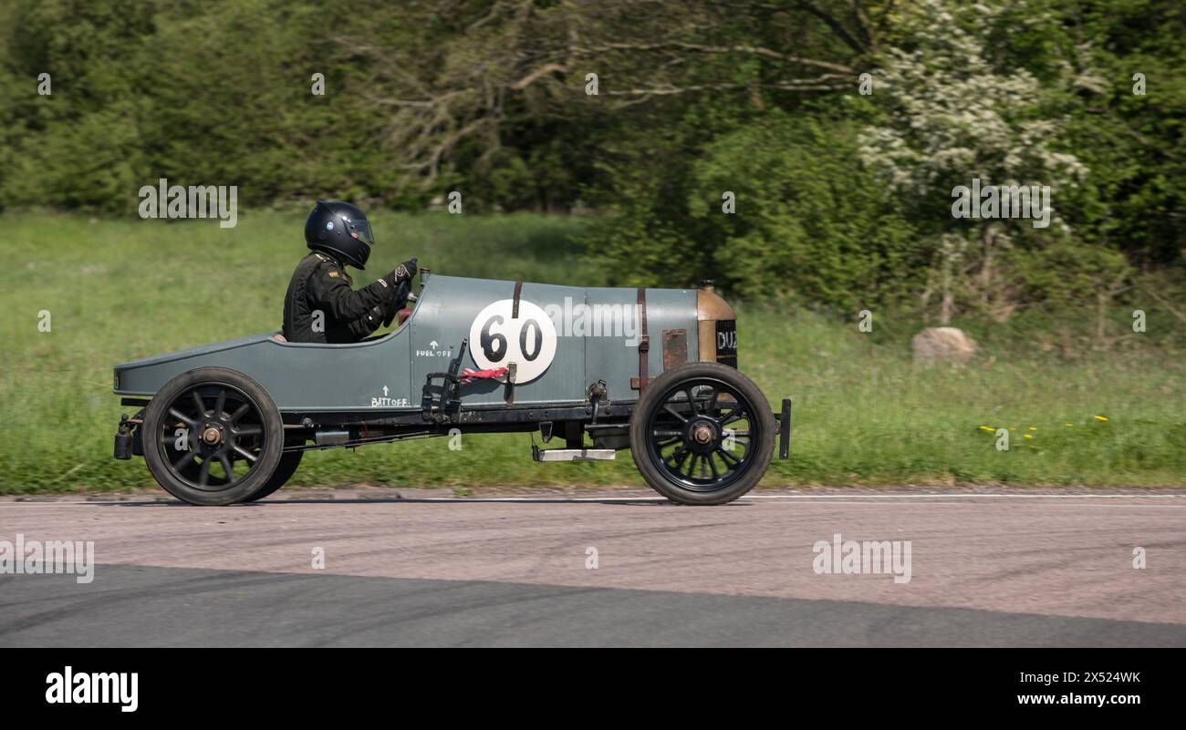 Vintage open top cars competing in the V.S.C.C. Curborough Speed trials ...