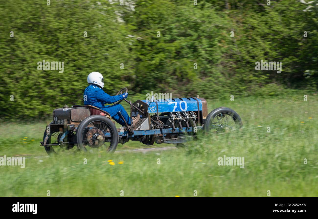 Vintage open top cars competing in the V.S.C.C. Curborough Speed trials ...