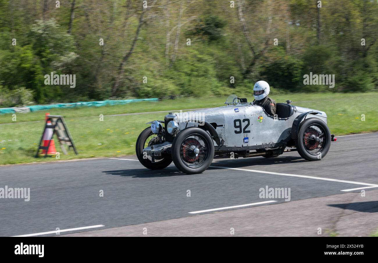 Vintage open top cars competing in the V.S.C.C. Curborough Speed trials ...