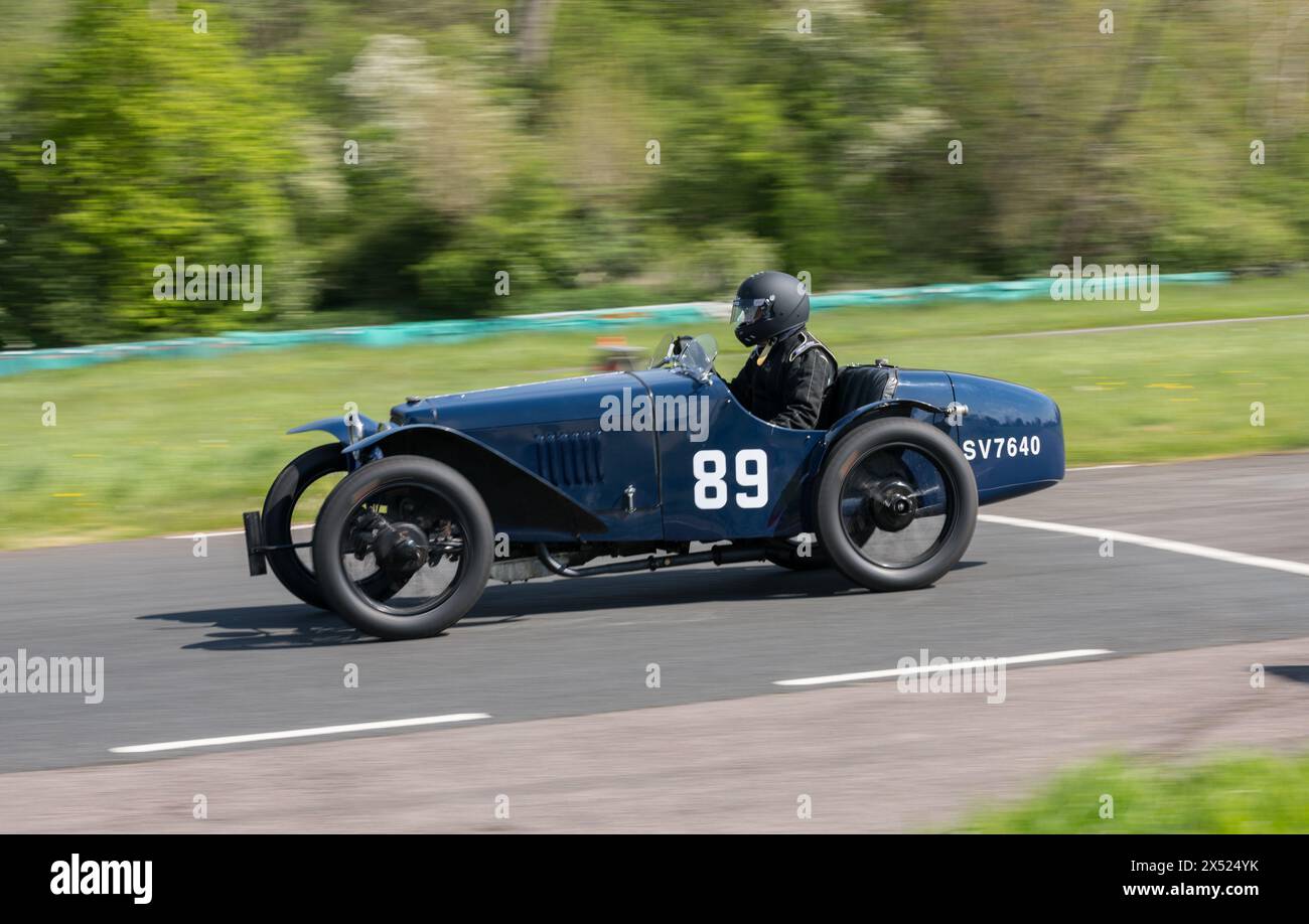 Vintage open top cars competing in the V.S.C.C. Curborough Speed trials ...