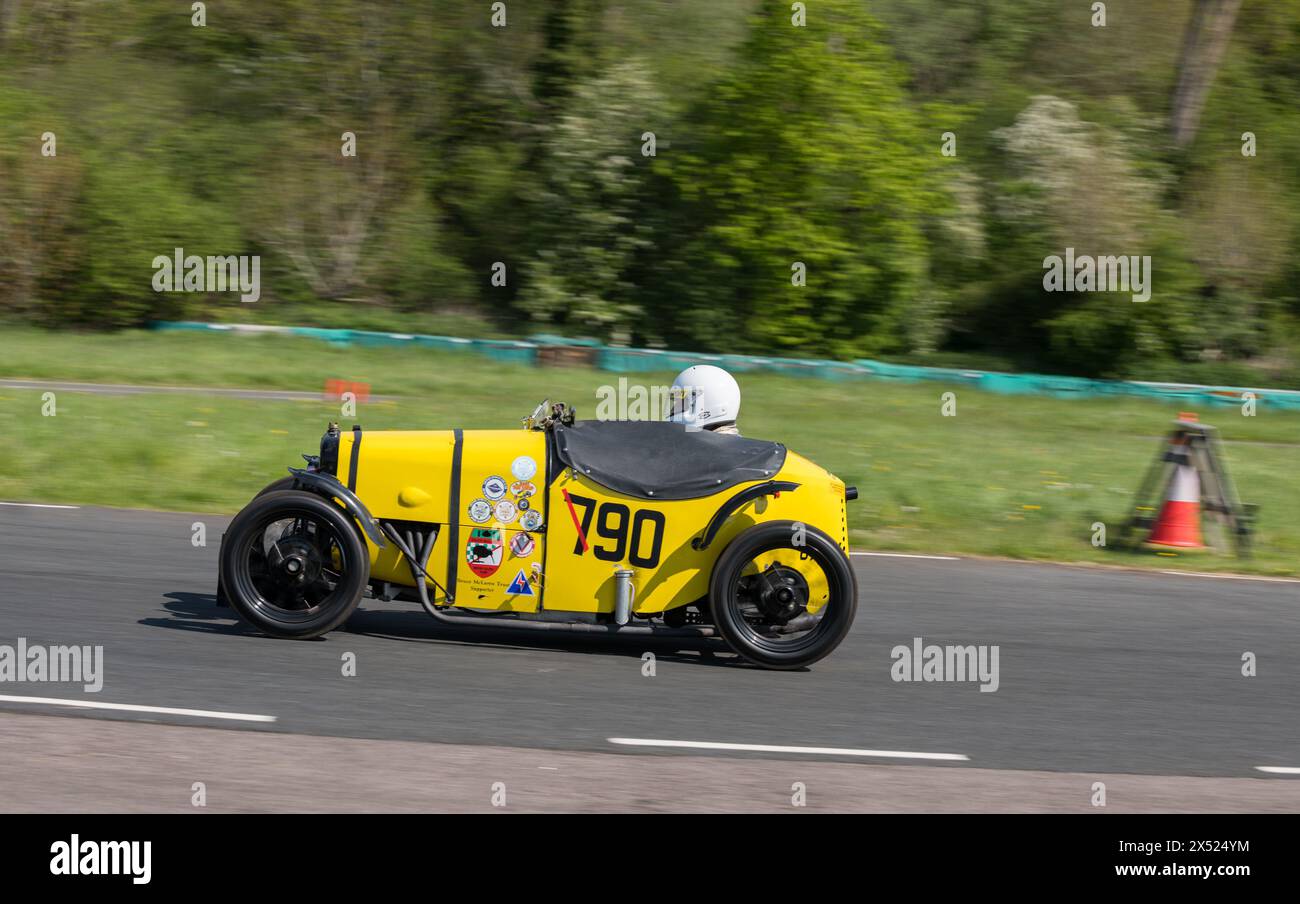 Vintage open top cars competing in the V.S.C.C. Curborough Speed trials ...