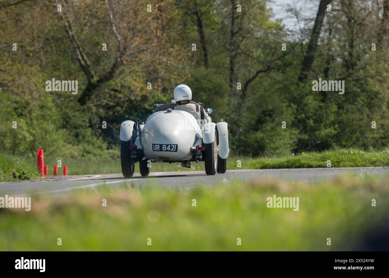 Vintage open top cars competing in the V.S.C.C. Curborough Speed trials ...