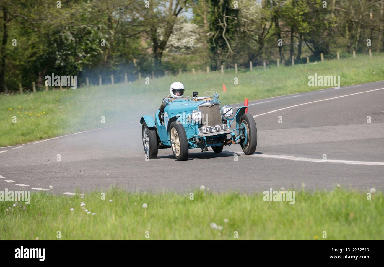 Vintage open top cars competing in the V.S.C.C. Curborough Speed trials ...