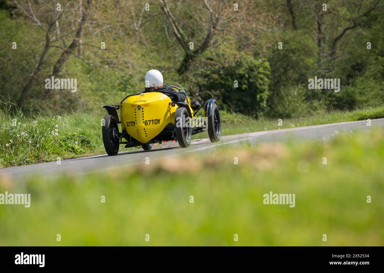 Vintage open top cars competing in the V.S.C.C. Curborough Speed trials ...