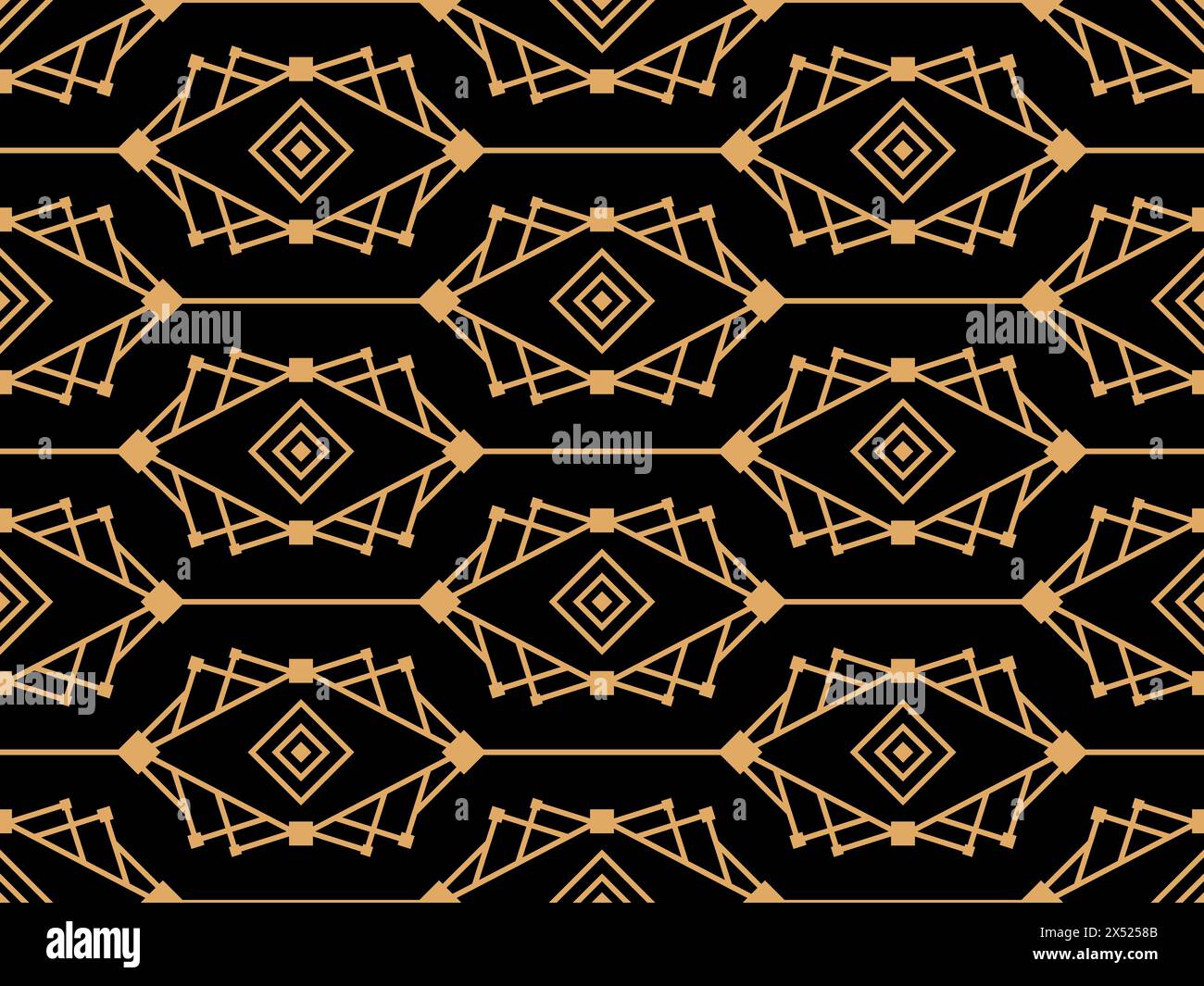 Geometric seamless pattern in line art style. Art deco geometric ...