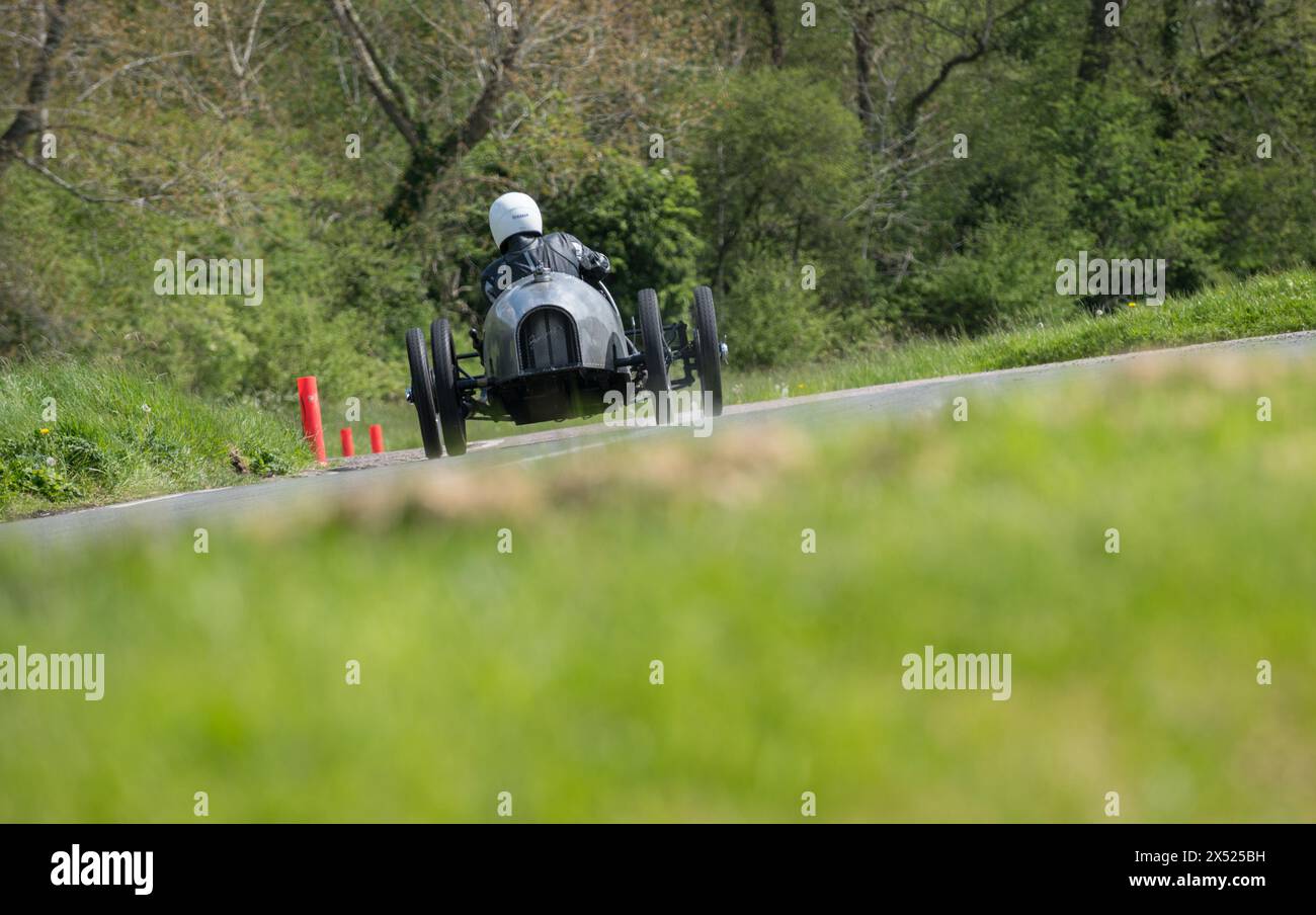 Vintage open top cars competing in the V.S.C.C. Curborough Speed trials ...