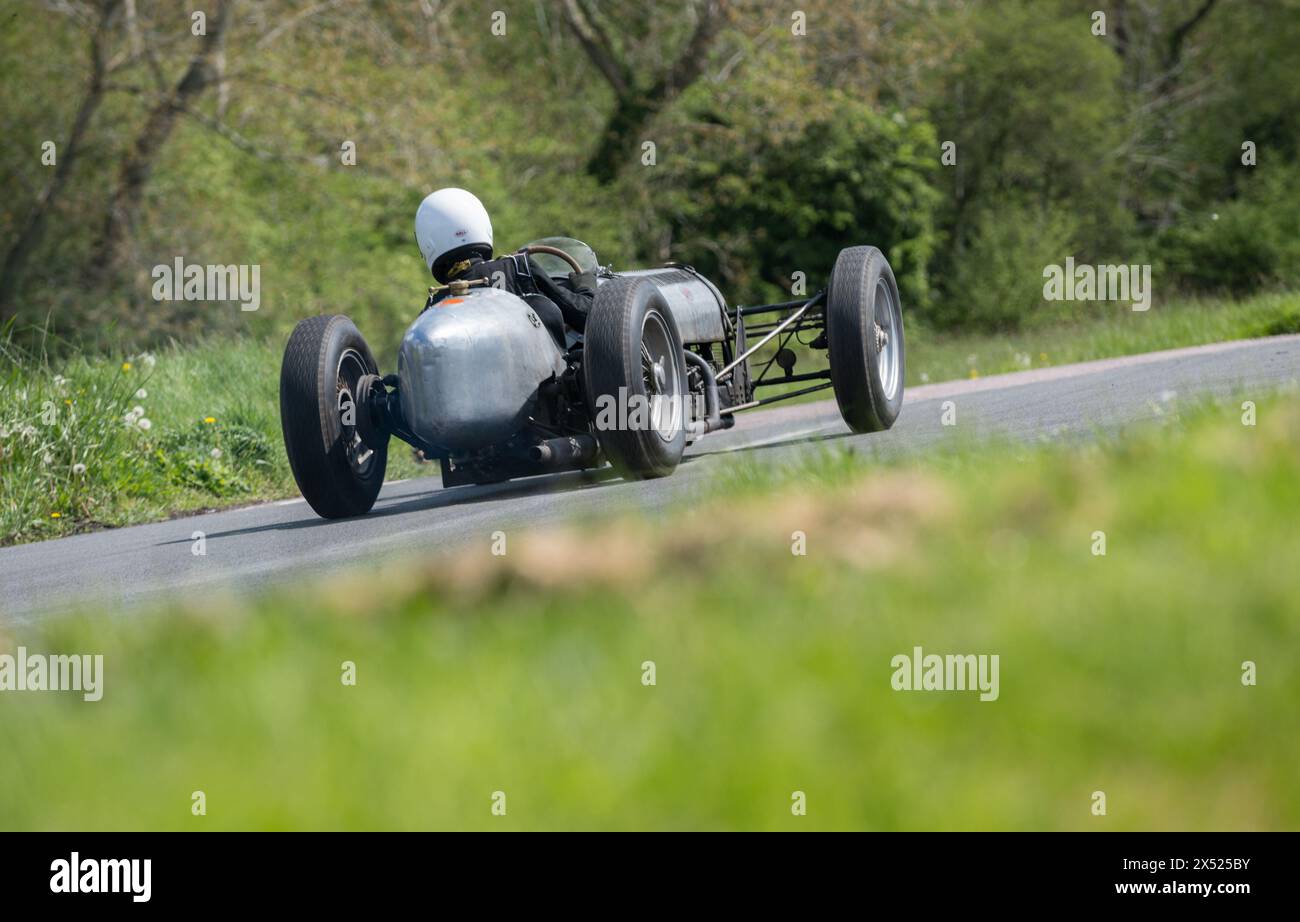 Vintage open top cars competing in the V.S.C.C. Curborough Speed trials ...