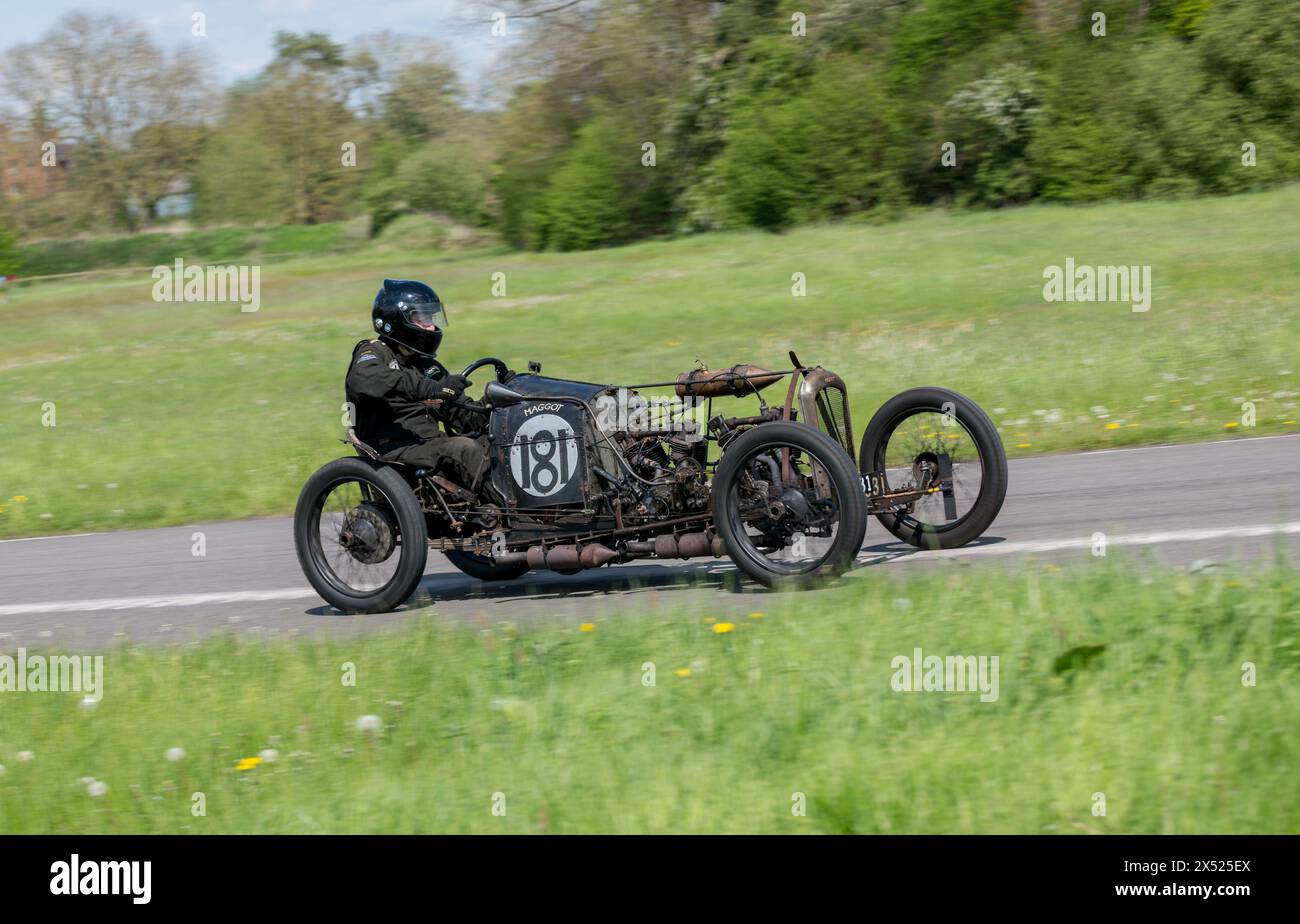 Vintage open top cars competing in the V.S.C.C. Curborough Speed trials ...