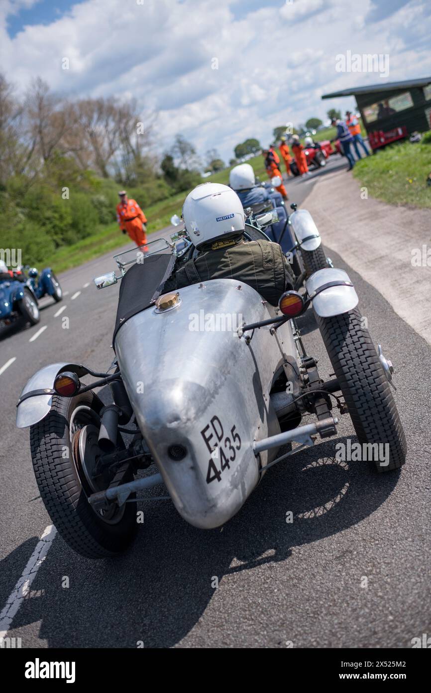 Vintage open top cars competing in the V.S.C.C. Curborough Speed trials ...