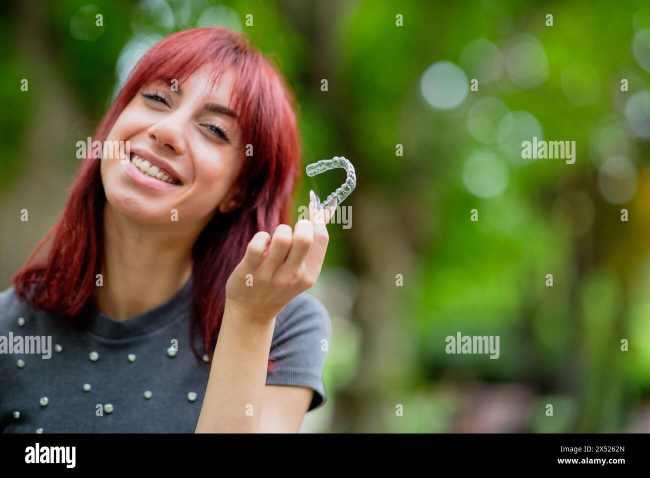 Beautiful Smiling Turkish Woman with invisible teeth bracket aligner ...