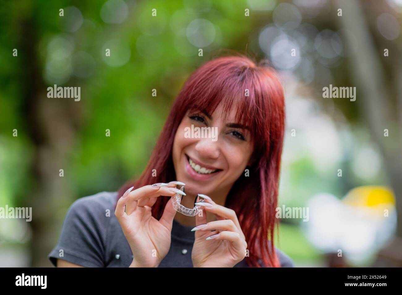 Beautiful Smiling Turkish Woman with invisible teeth bracket aligner ...