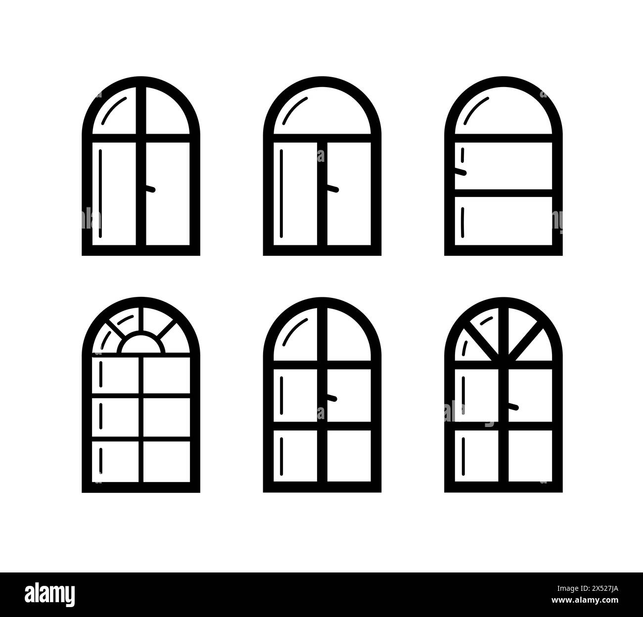 Set Windows line icon. Architecture elements. Linear icons isolated on ...