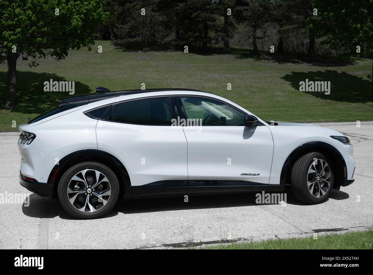 Mustang Mach E, Space White Stock Photo - Alamy