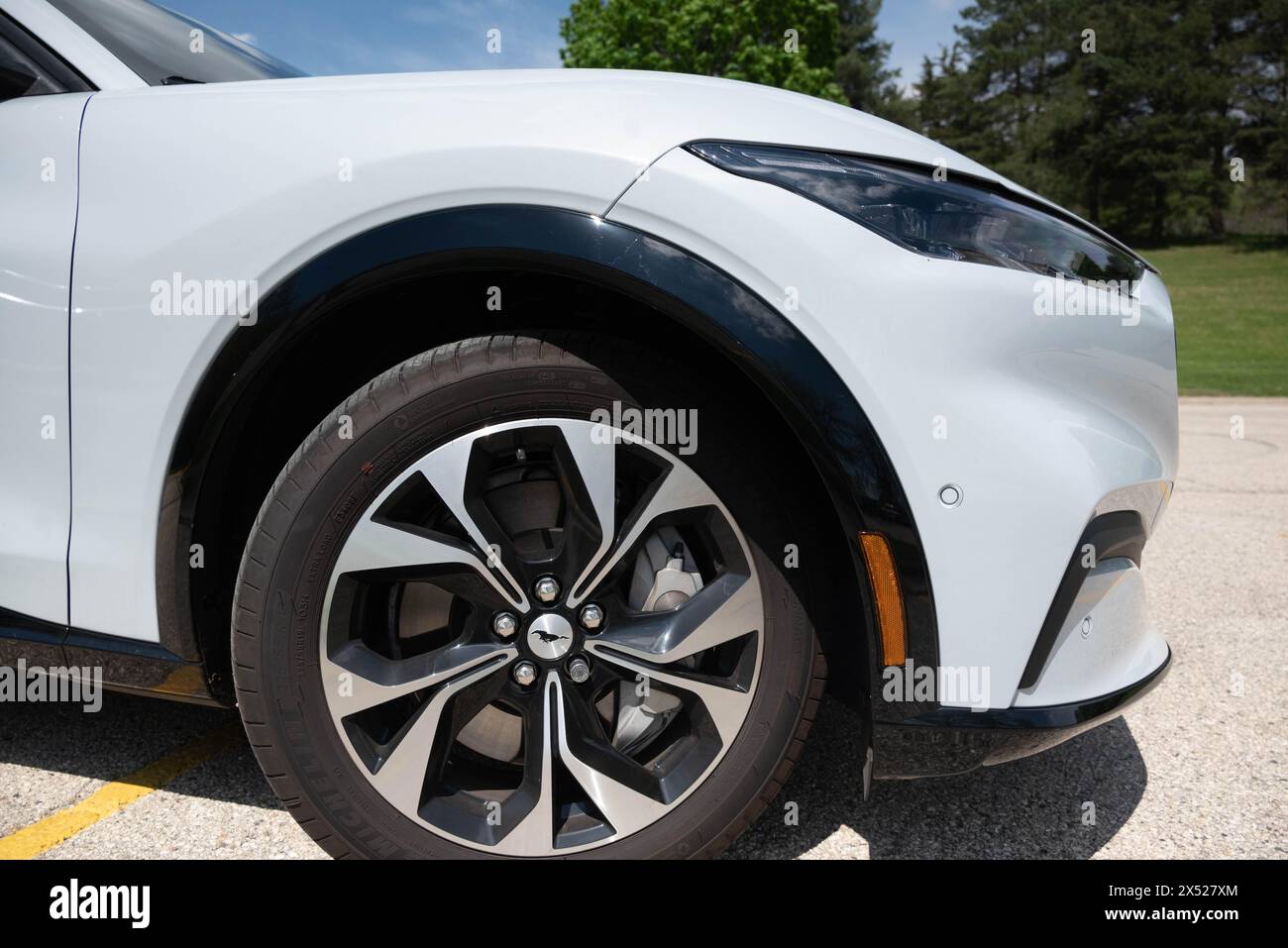 Mustang Mach E, Space White Stock Photo - Alamy