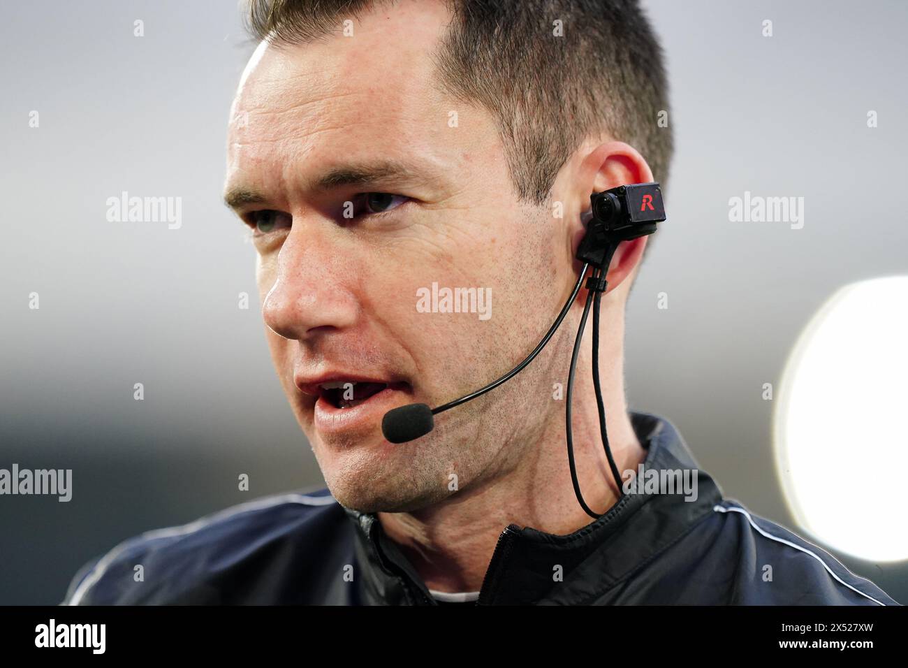 Match referee Jarred Gillett wearing a camera ahead of the Premier ...