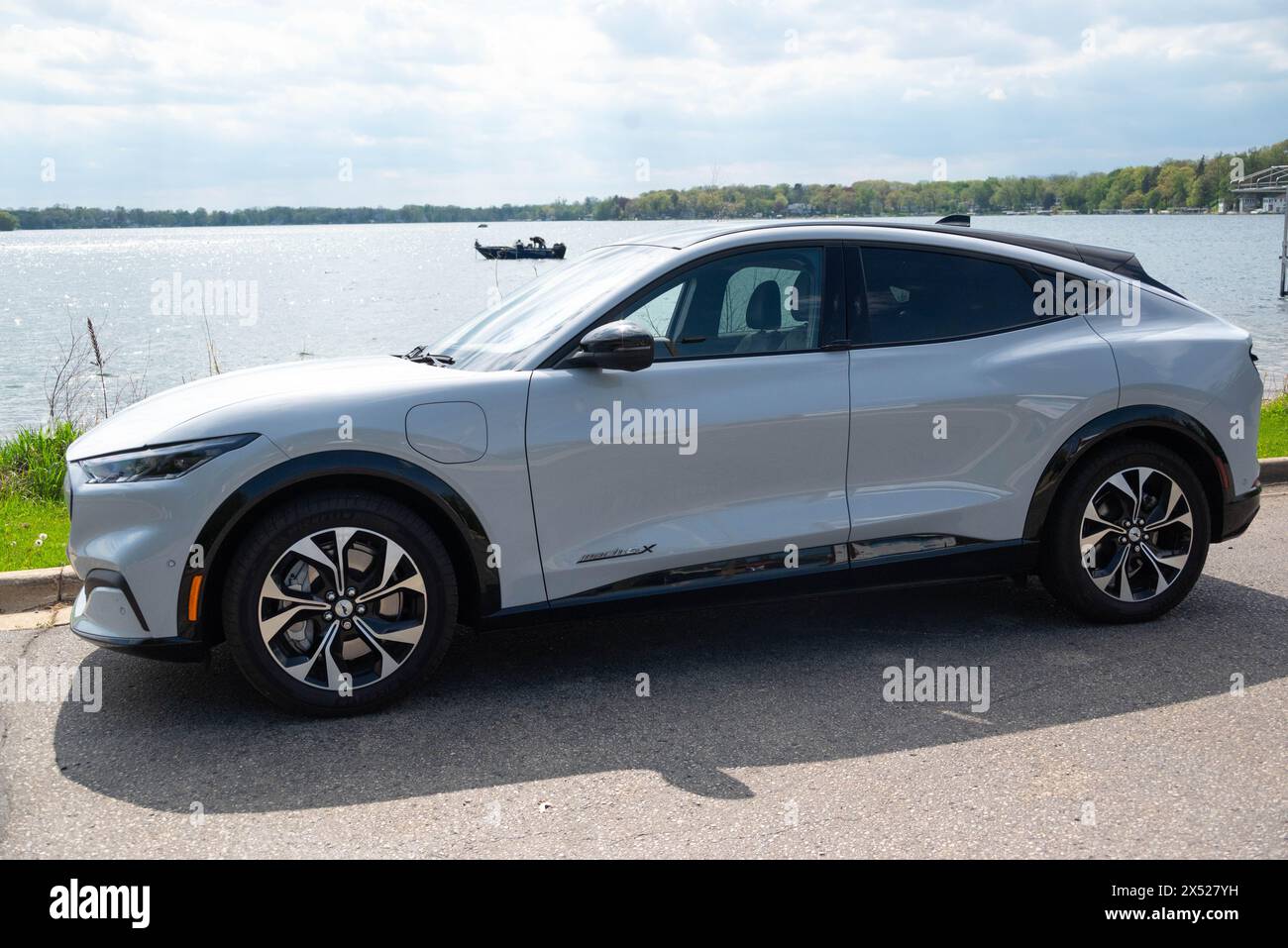 Mustang Mach E, Space White Stock Photo - Alamy