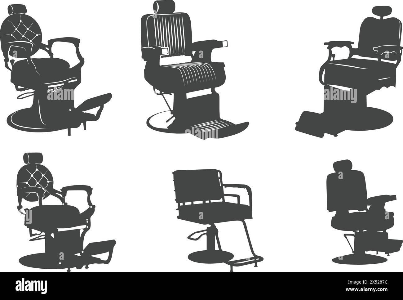 Barber chairs silhouette, Barber chair, Salon chairs silhouette, Salon ...