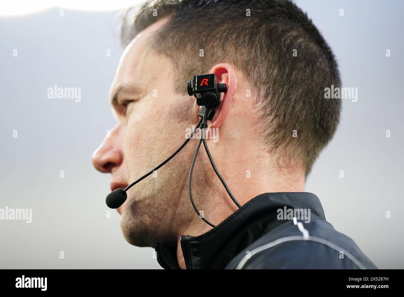 Match referee Jarred Gillett wearing a camera ahead of the Premier ...